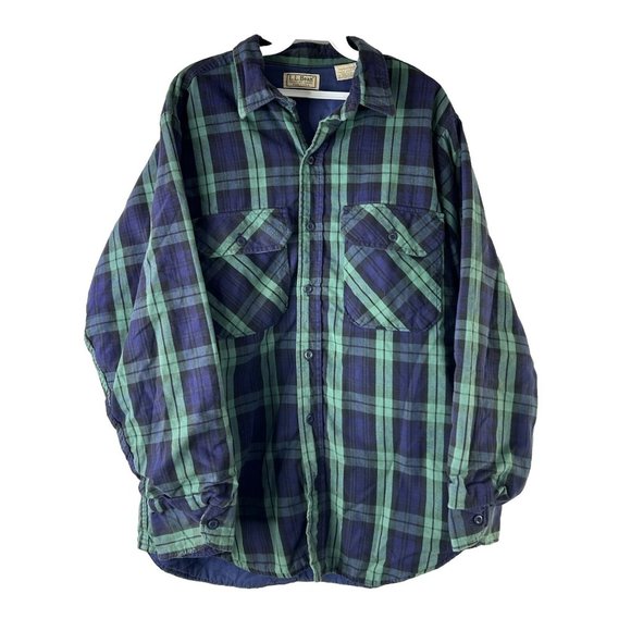 L.L. Bean | Shirts | Vintage 99s Ll Bean Insulated Tartan Plaid Button Shirt Jacket Shacket ...